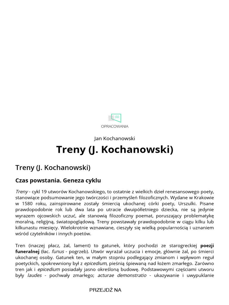 Treny (J. Kochanowski) | PDF