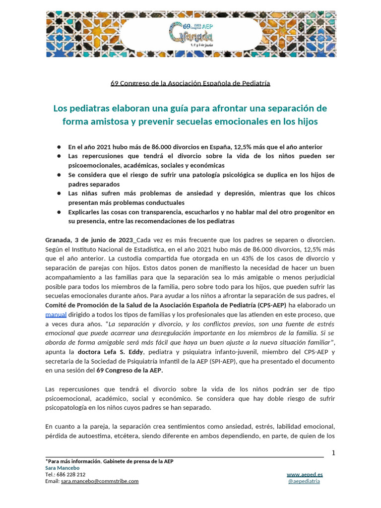 NDP 69 Congreso Aep Separacion Padres v1 | PDF
