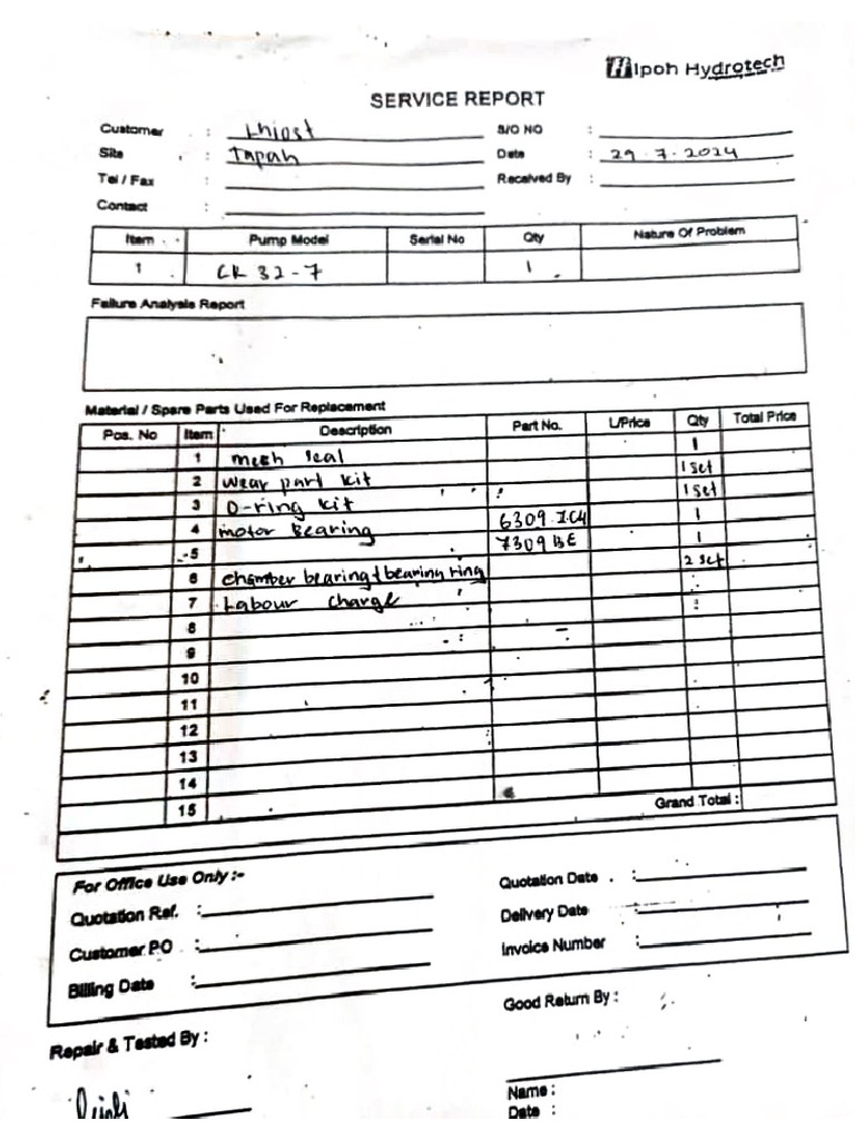 Service Report | PDF