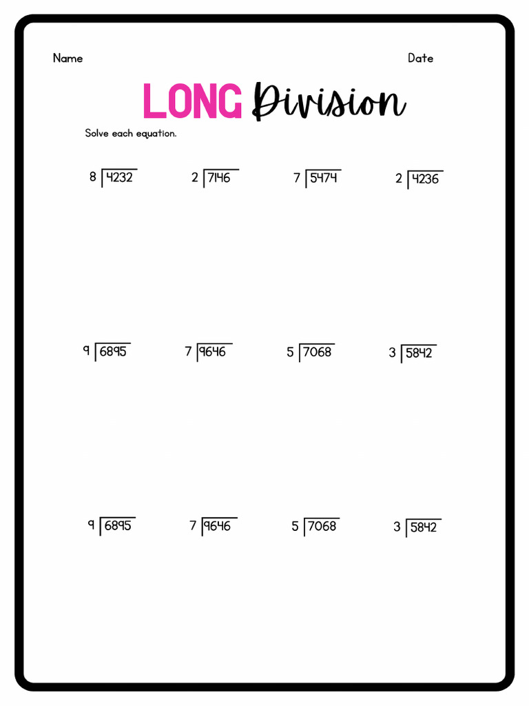 Simple Math Long Division | PDF