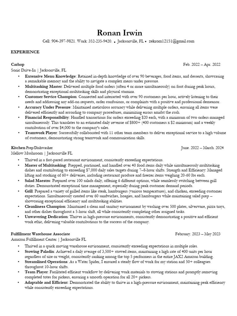 Ronans Updated Resume | PDF