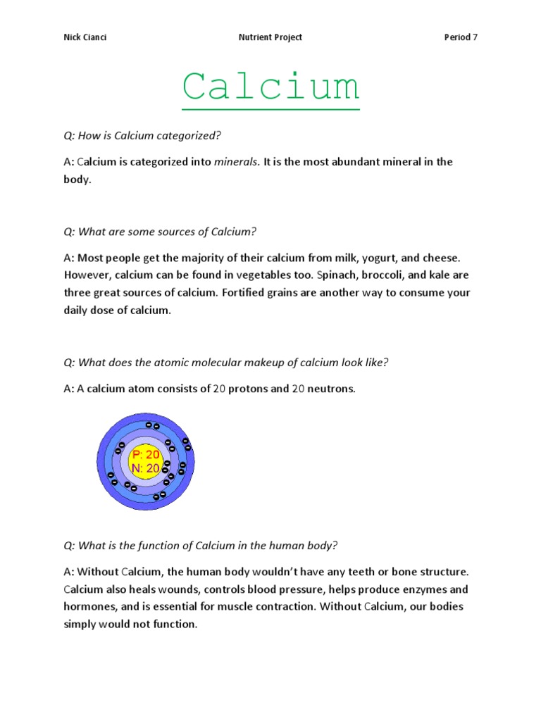 Essential Calcium Information | PDF