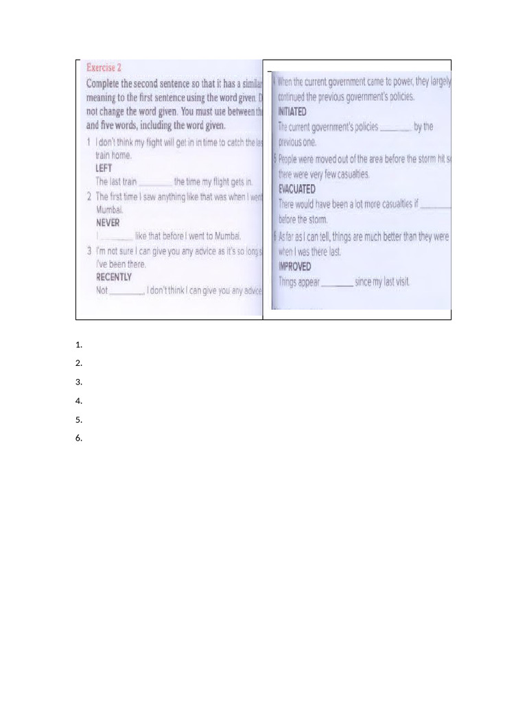 Perfect Tenses Exer. 2 (PT 4) | PDF