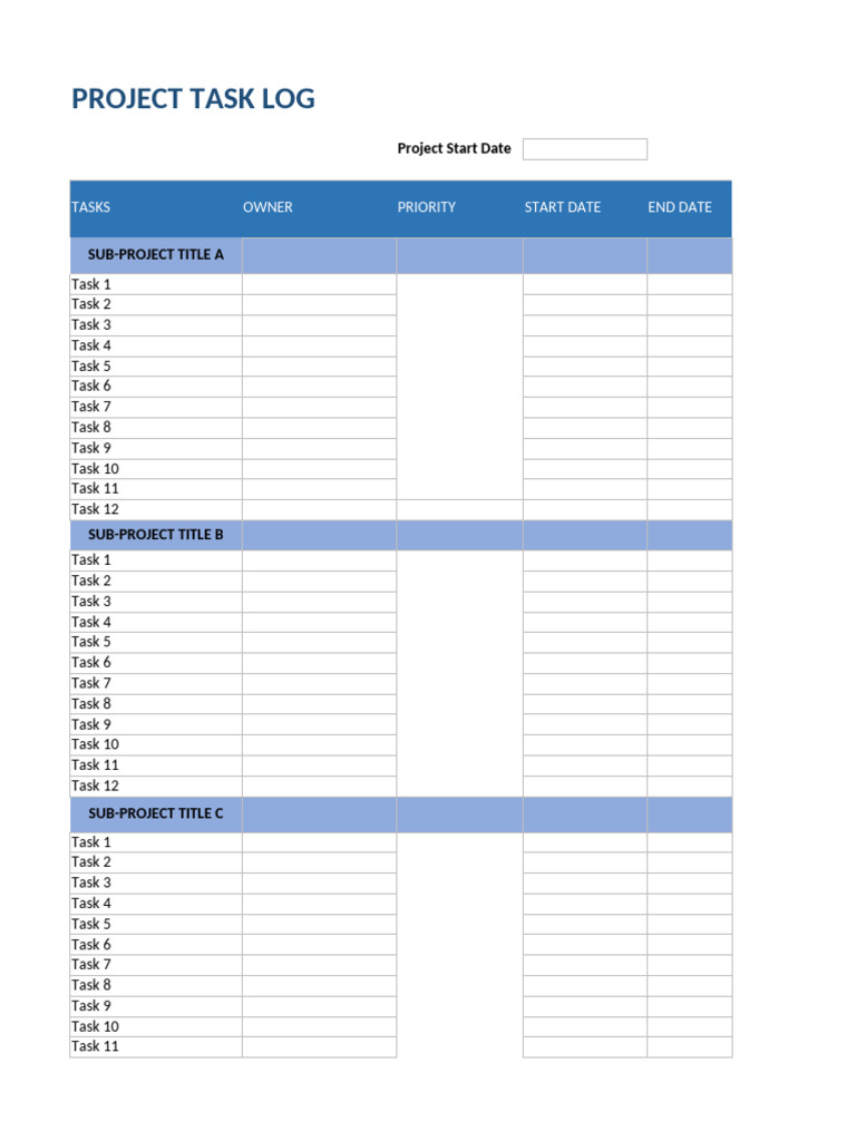 PMI Project - Task - Log | PDF