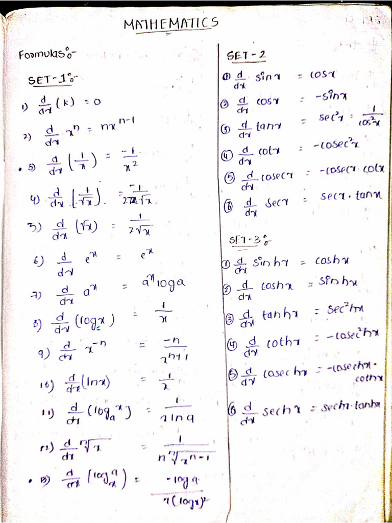 Maths Short Notes-GRITTIERS | PDF