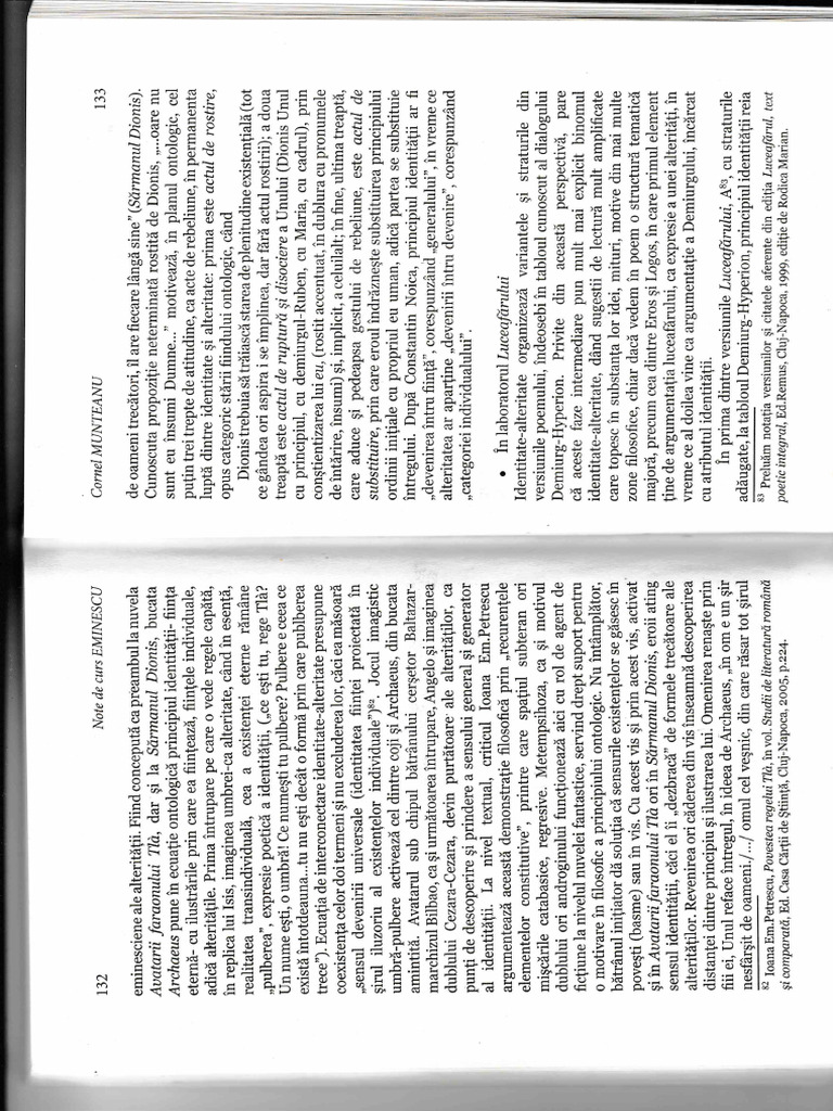 Archaeus Și Avatarii Faraonului Tlà + Luceafărul | PDF