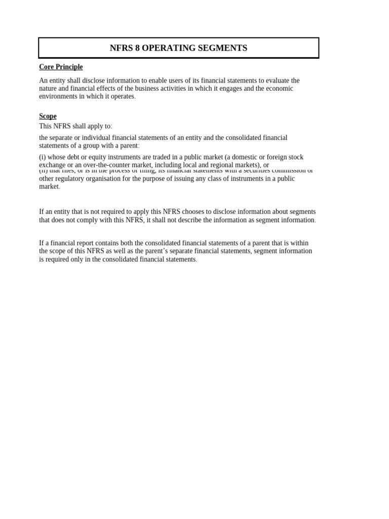 NFRS 8 | PDF