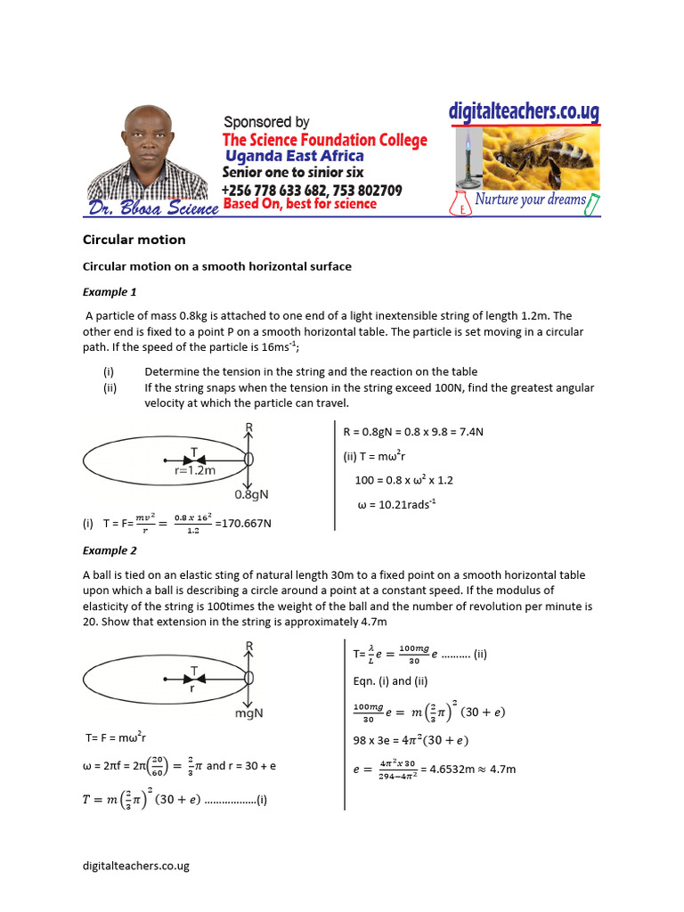 A Level Math Paper 2 Circular Motion 1 | PDF