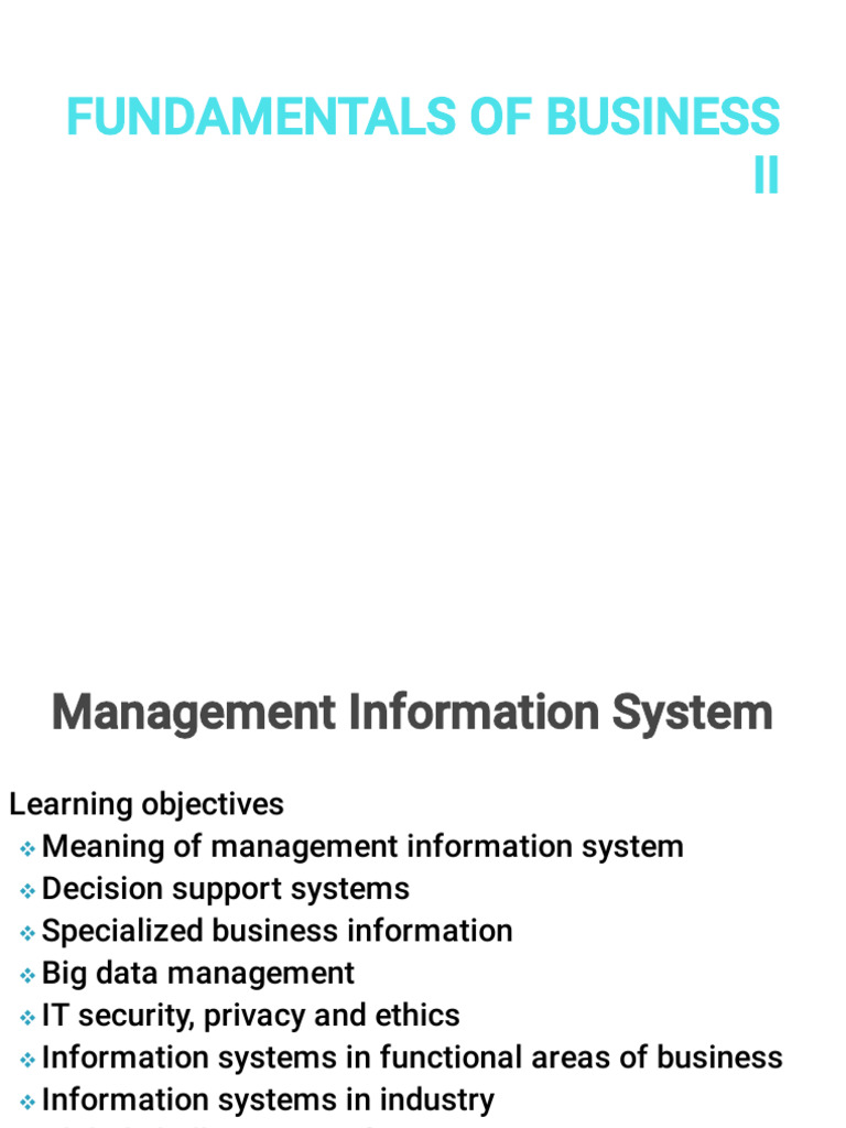Ucc - Sbu 102 - Management Information System | PDF