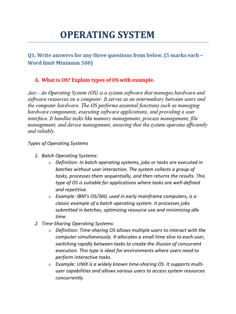 Operating System | PDF