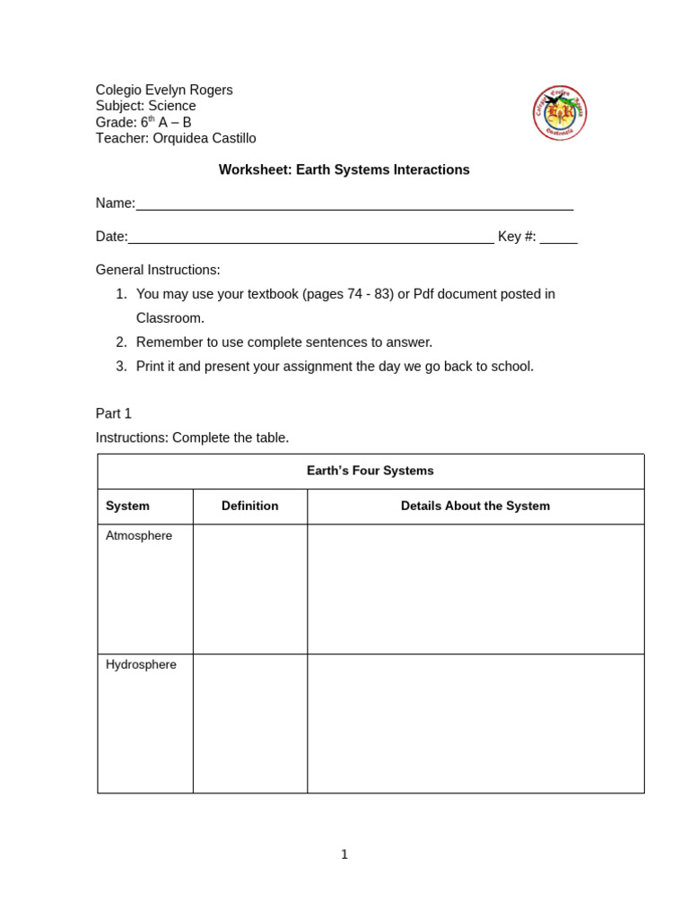 6th Grade Study Guide - Earth Systems | PDF | Science & Mathematics