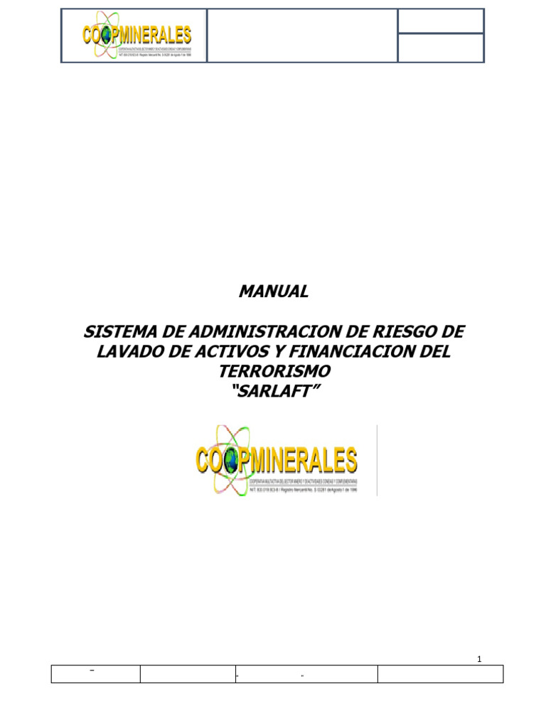 Manual - SARLAFT COOPMINERALES 2023 Final | PDF