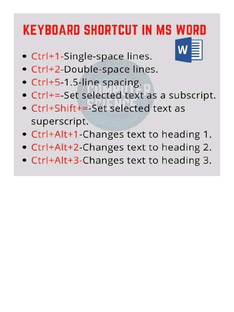 ?useful MS Word Shortcuts | PDF