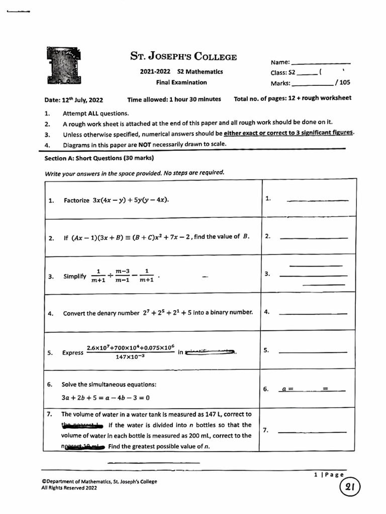 2C Pastpaper 1 | PDF