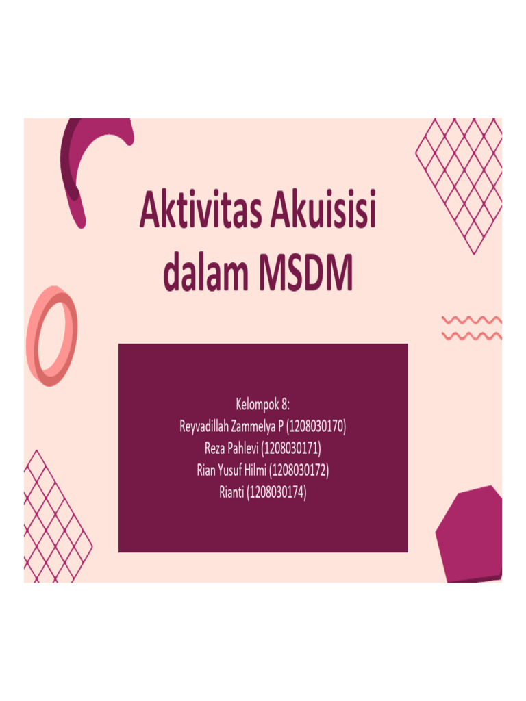 Aktivitas Akuisisi Dalam MSDM | PDF