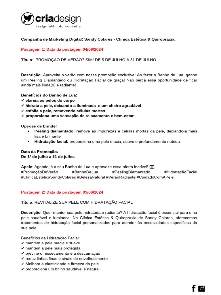 Texto Postagens Sandy | PDF