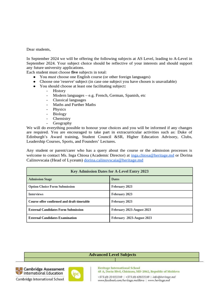 A Level Aplication Form 2024 | PDF | University And College Admission ...