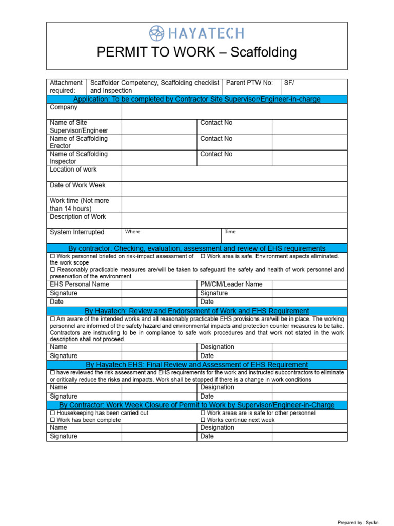 Scaffolding PTW | PDF