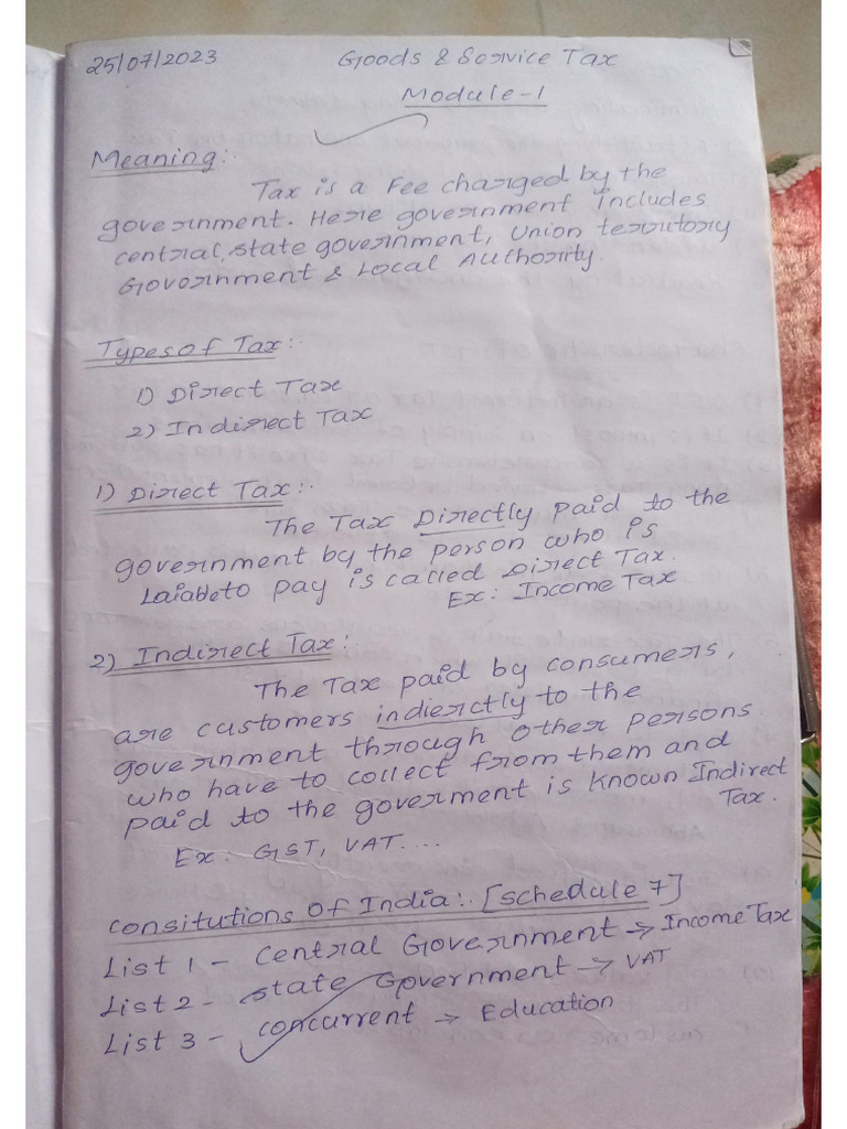 Module 1 Good and Service Tax Notes | PDF