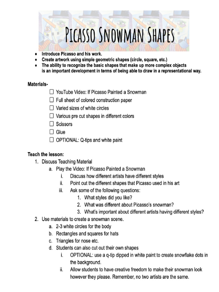 Picasso Snowman | PDF