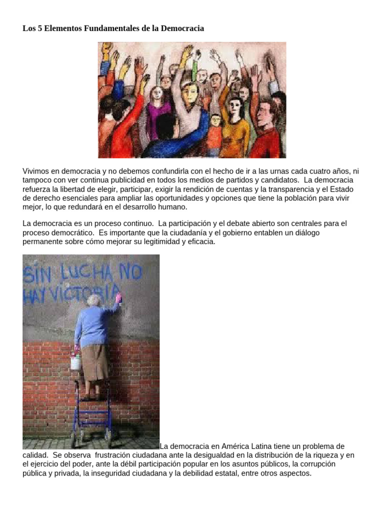 Los 5 Elementos Fundamentales de La Democracia | PDF