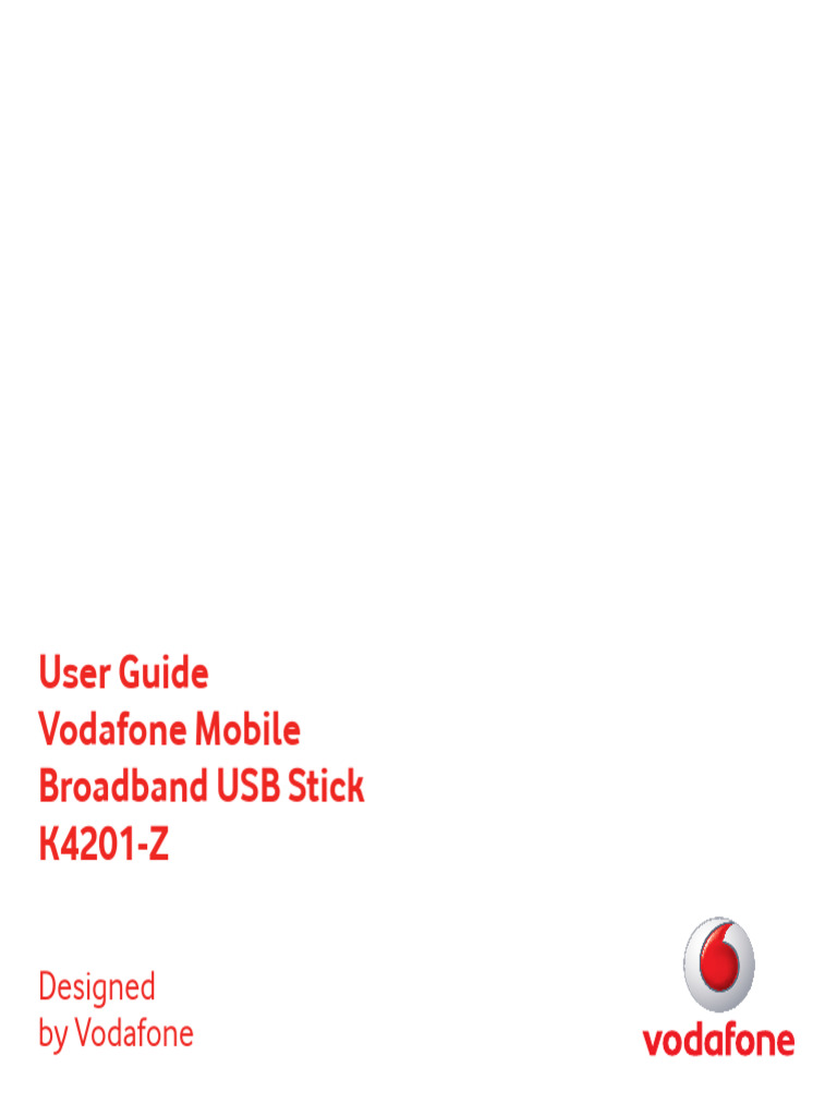 User Guide Vodafone Mobile Broadband USB Stick K4201-Z | PDF