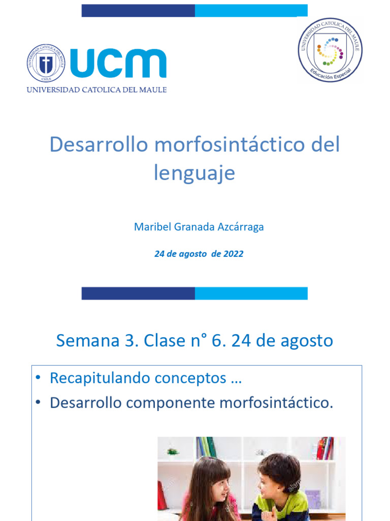 Semana 3. Clase N° 6. Nivel Morfosintáctico Del Lenguaje.. | PDF