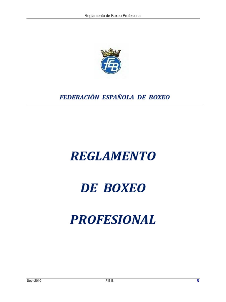 Reglamento de Boxeo Profesional | PDF