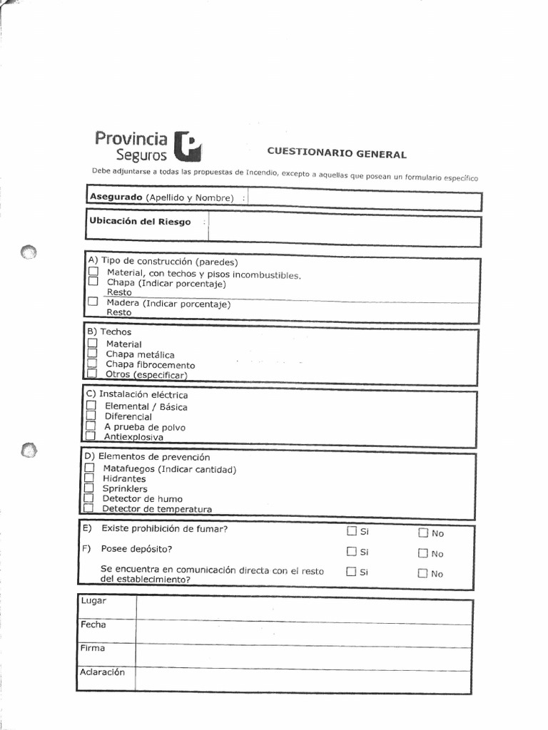 Formulario Seguro | PDF
