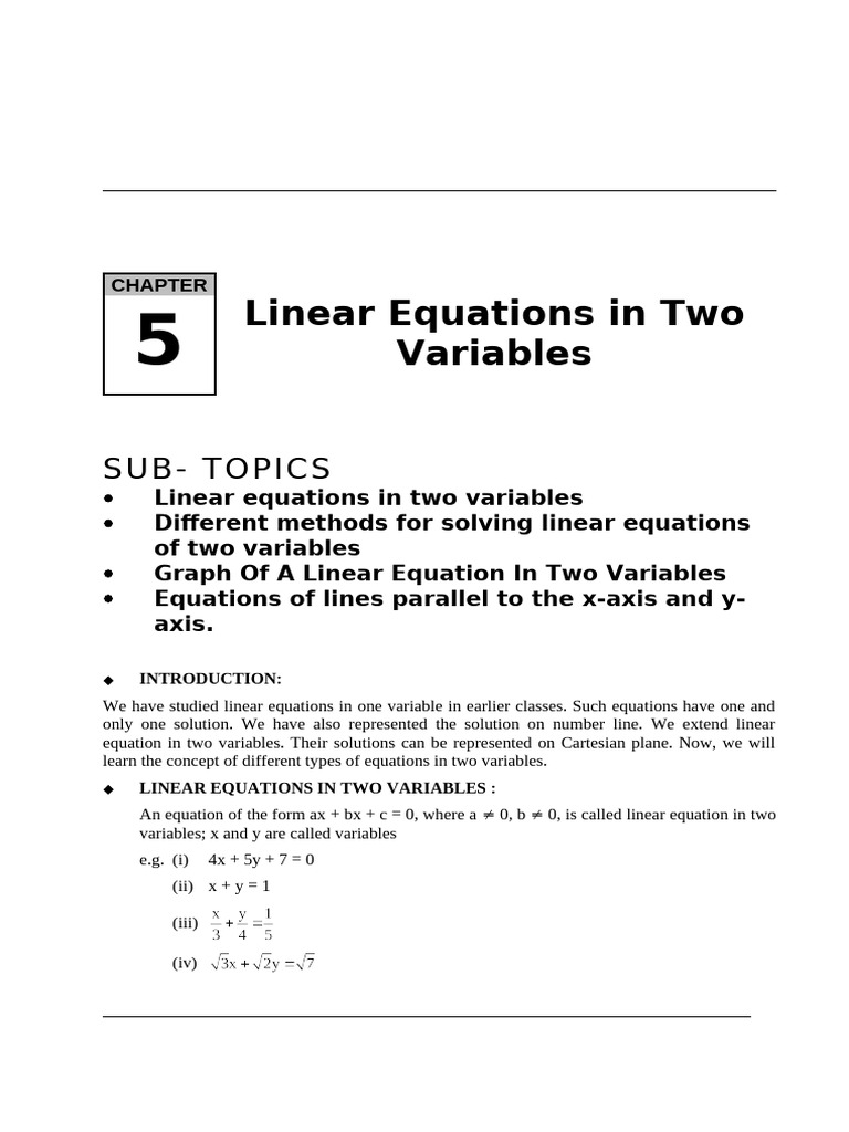 5 - Linear Equation in Two Variable-76-102 | PDF