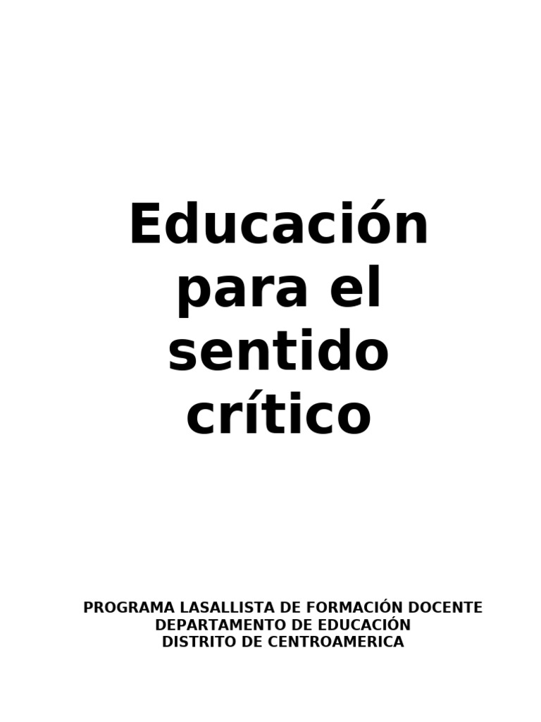 Educación para El Sentido Crítico | PDF | Publicidad | Ciencias sociales