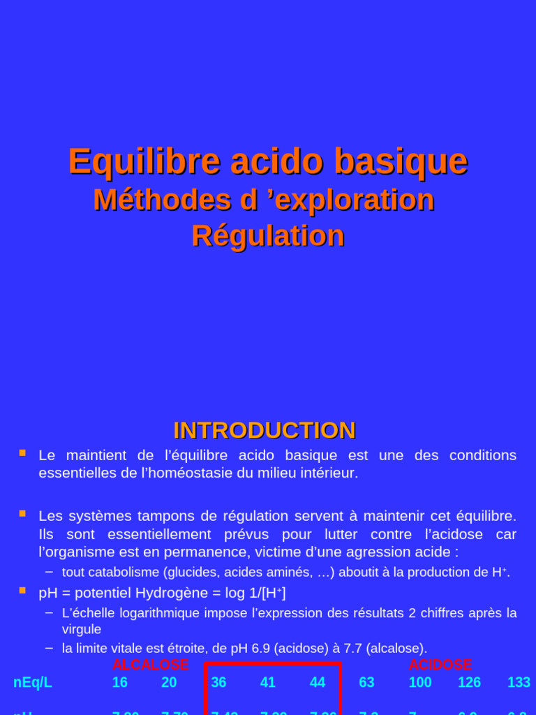 Equilibre Acido Basique | PDF