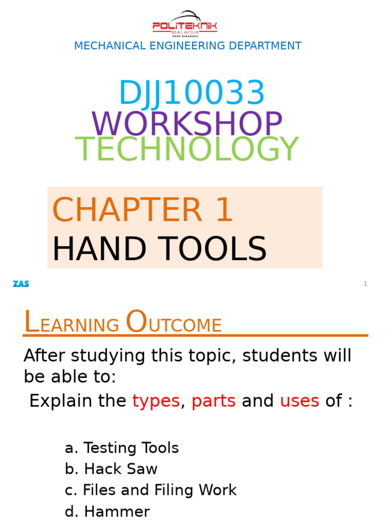 Chapter 1 Hand Tools - Vernier Caliper - Micrometer - JYS | PDF