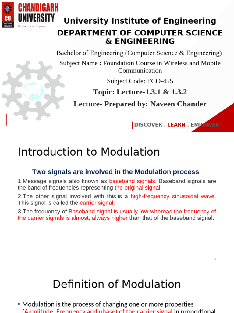 Importance of Modulation, Principles of Amplitude Modulation (AM) | PDF