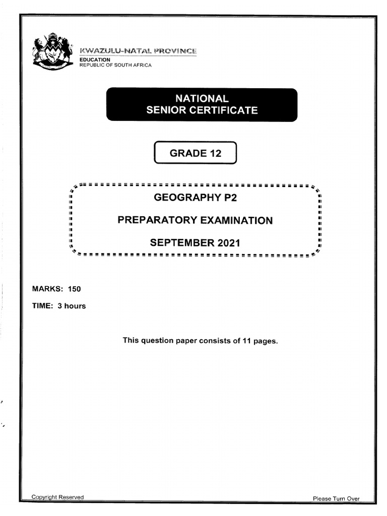 Geography Grade 12 Trial 2021 P2 and Memo | PDF