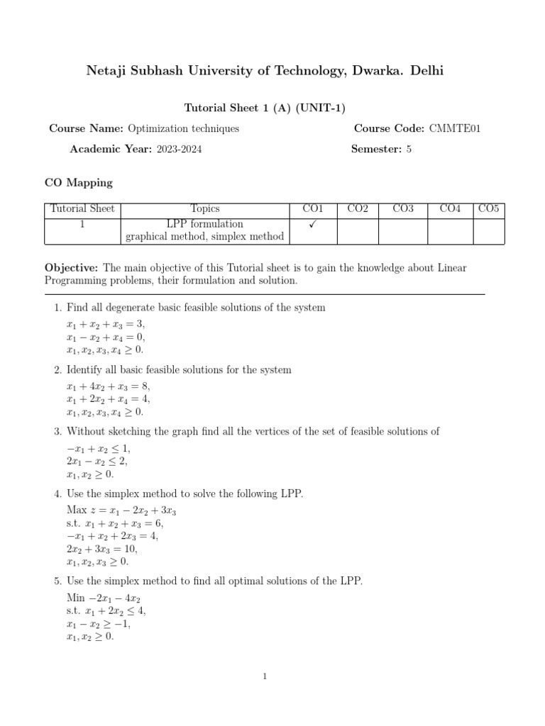 Tut Sheet-1a | PDF