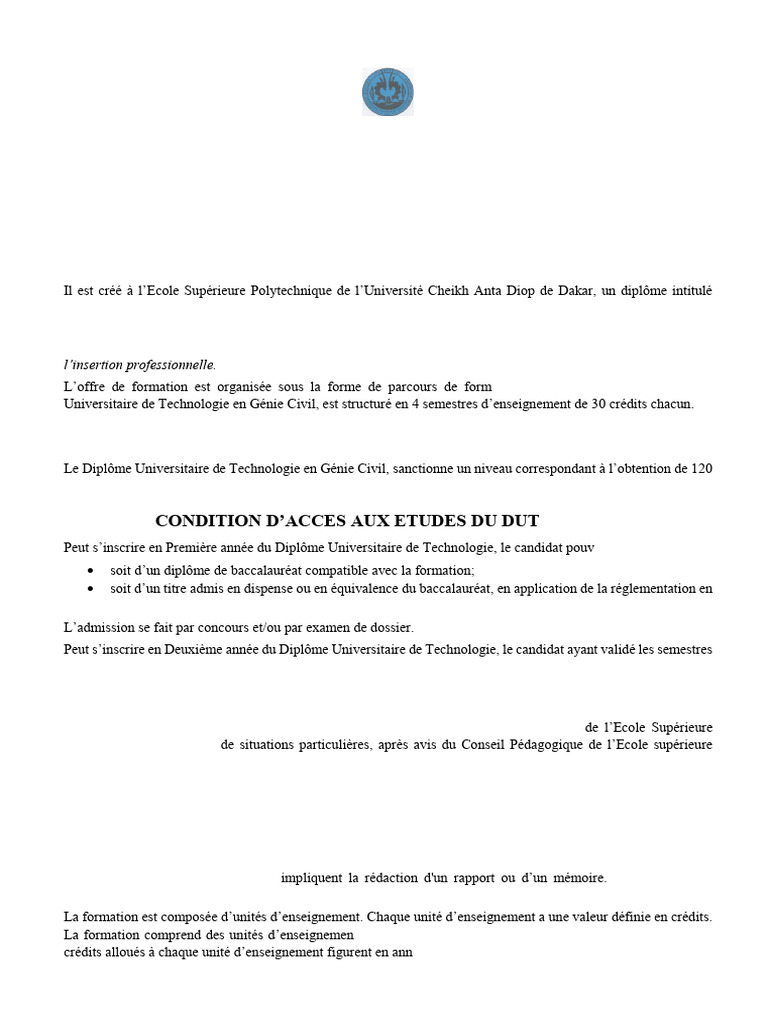 Plaquette de Formation en DUT | PDF