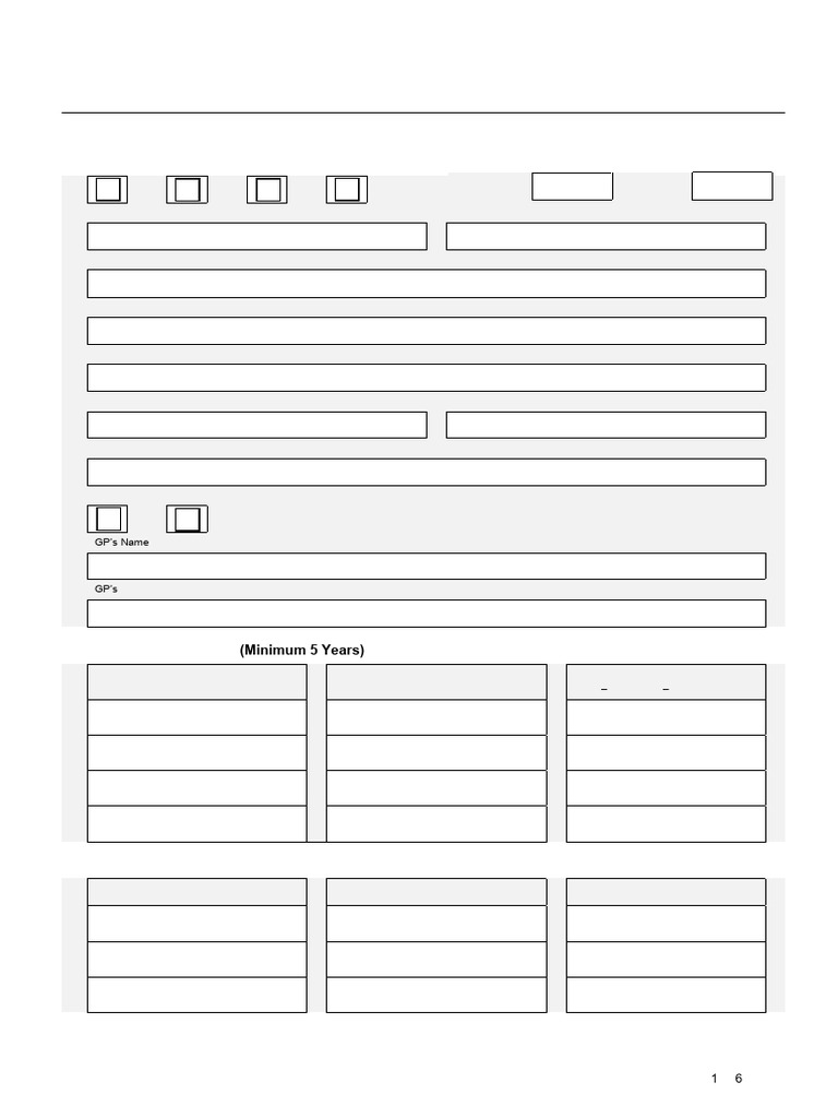 Office Based Pre Employment Medical Questionnaire Fillable | PDF