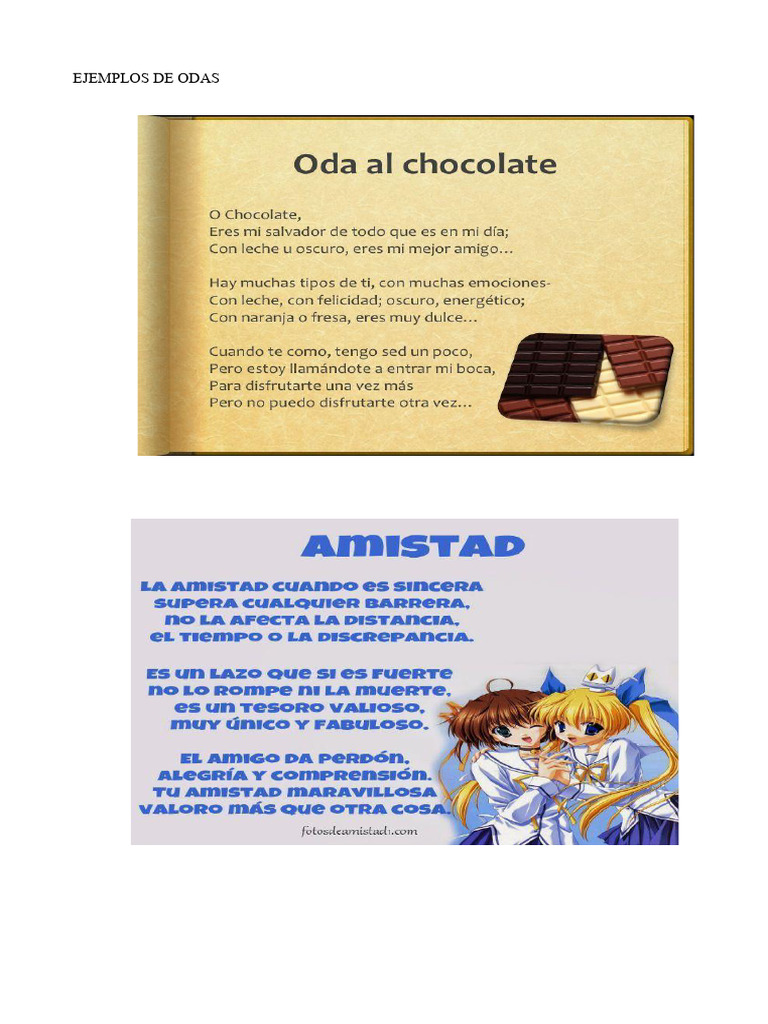 Ejemplos de Odas | PDF