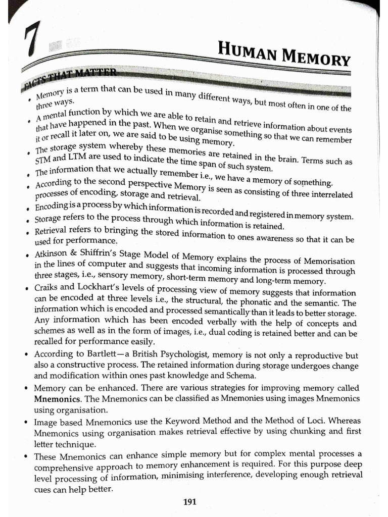 Human Memory | PDF Human Memory | PDF