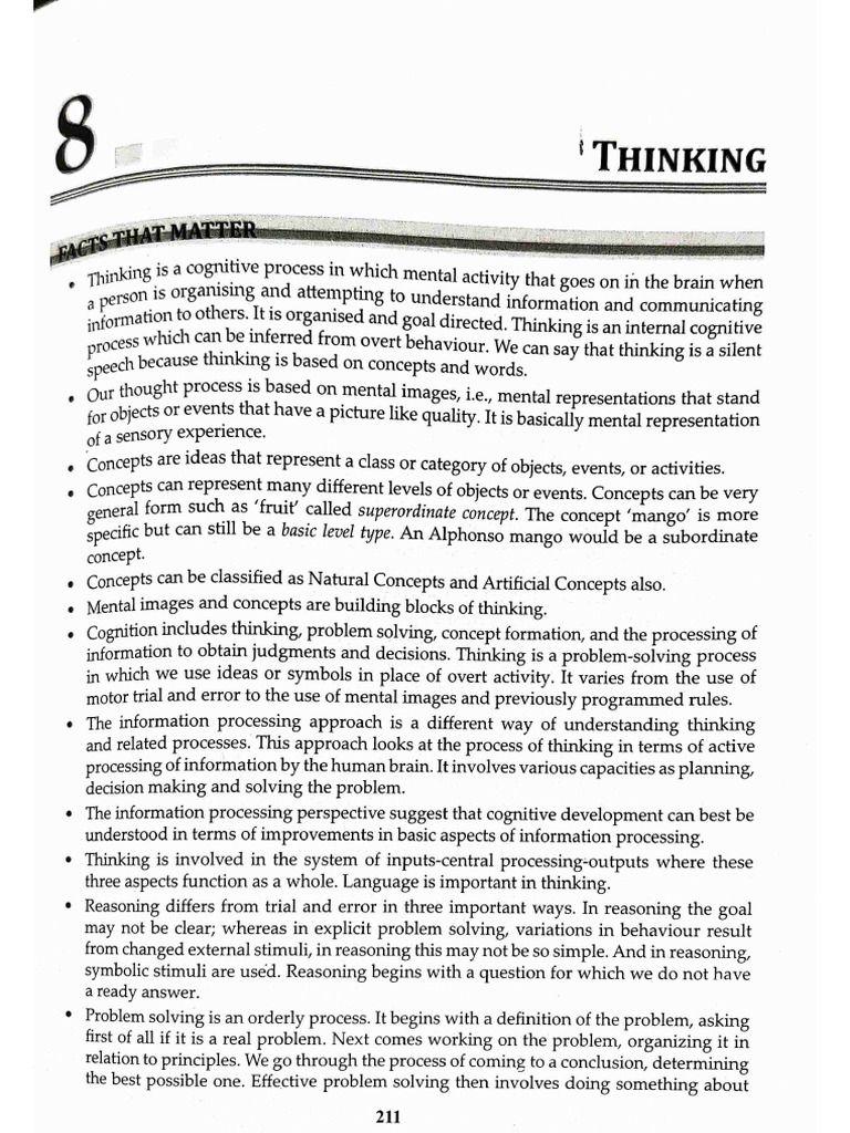 Chapter 8 Thinking | PDF