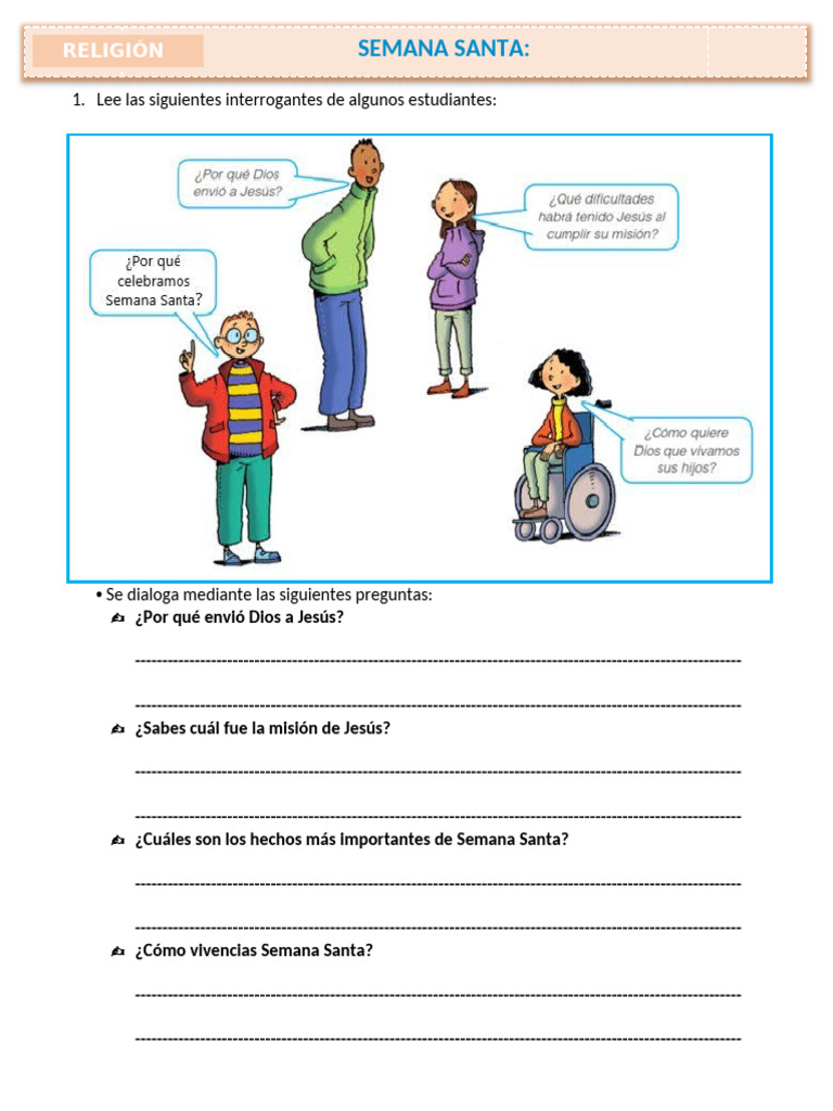 D2 A2 Ficha Rel. Semana Santa | PDF