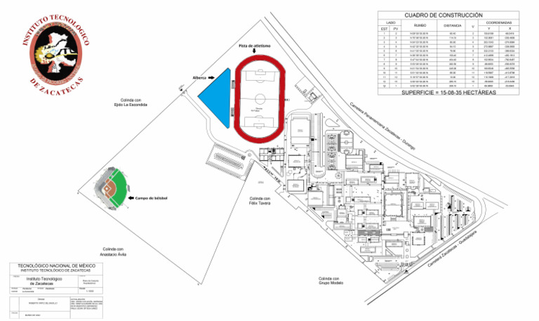 Plano de Conjunto ITZ Croquis de Ubicación de Infraestructura Deportiva ...