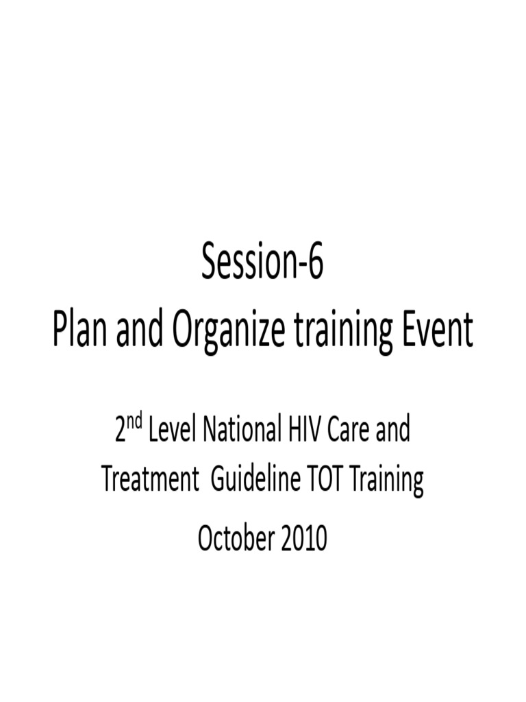 Session-6 Plan and Organize Training Event | PDF