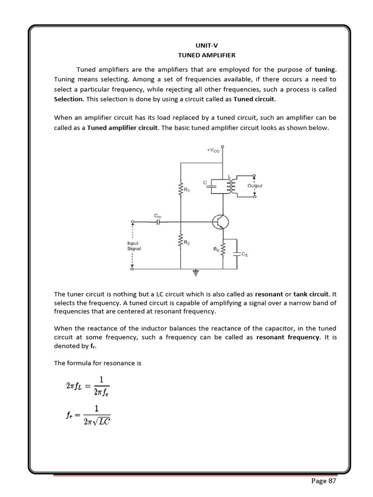 Tuned Amplifier | PDF