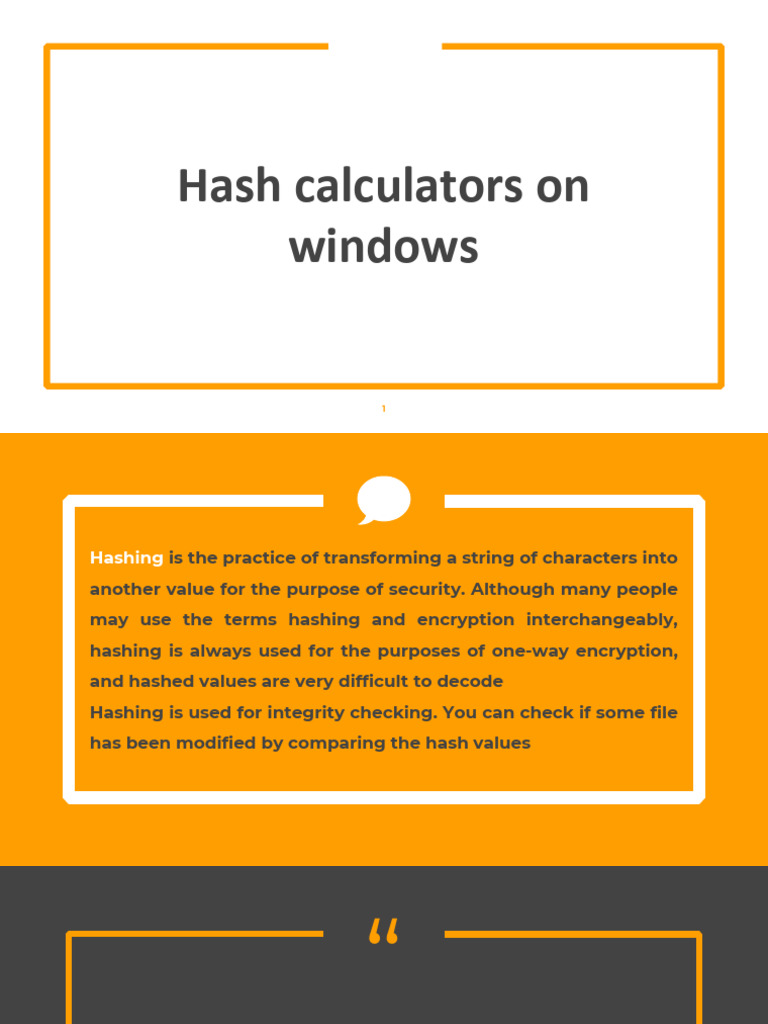 5.1 Hash Calculators On Windows | PDF