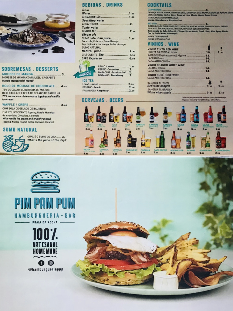 Hamburgaria Bar Pim Pam Pum Menu | PDF