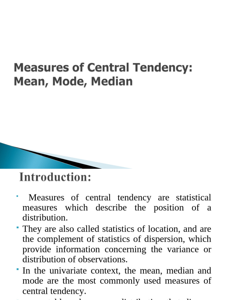 Measures of Central Tendency | PDF