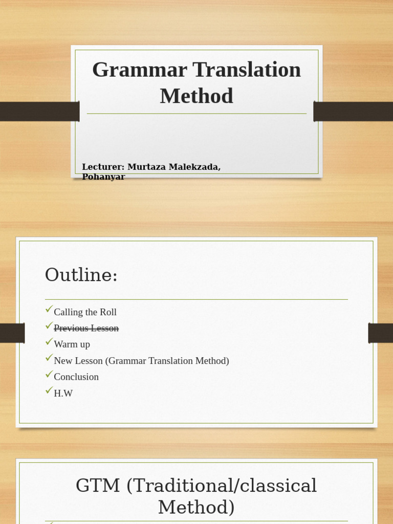 Grammar Translation Method | PDF