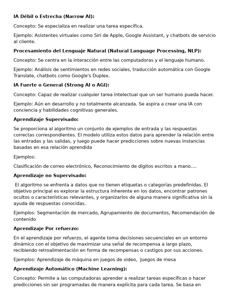 IA Débil o Estrecha | PDF